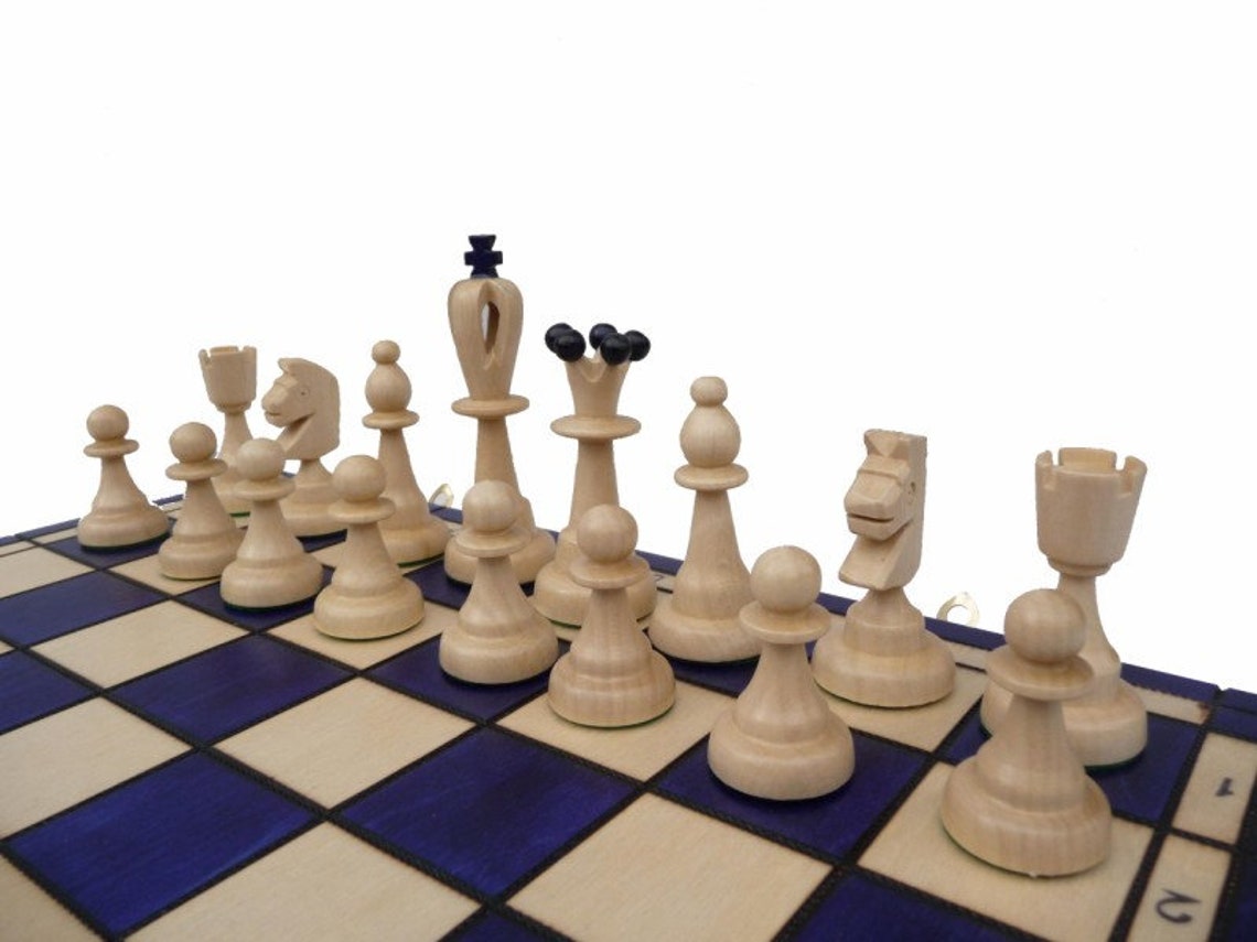 Very Noble Chess Chess Game Chessboard 42x42 Wood New Blue - Etsy
