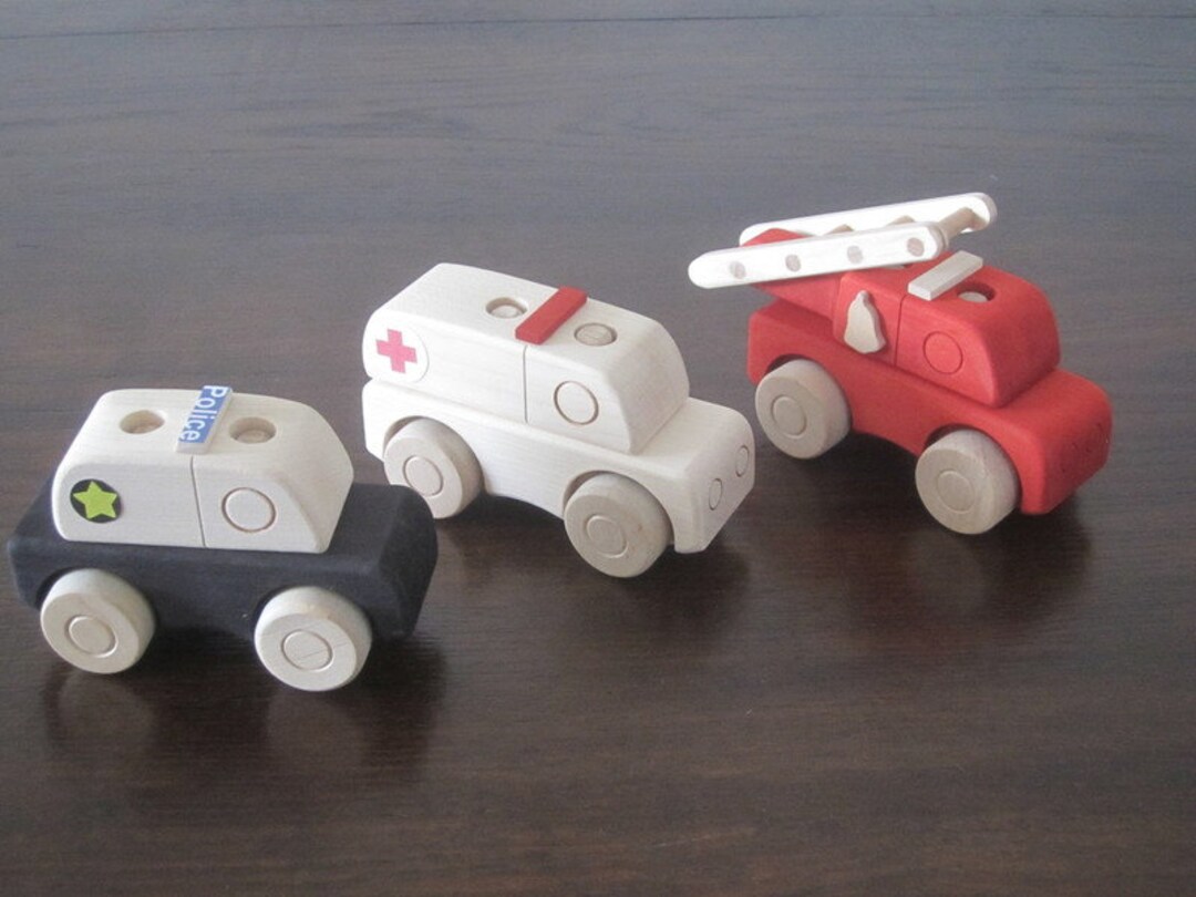 Plug-in Police Ambulance Fire Department Car Wood - Etsy