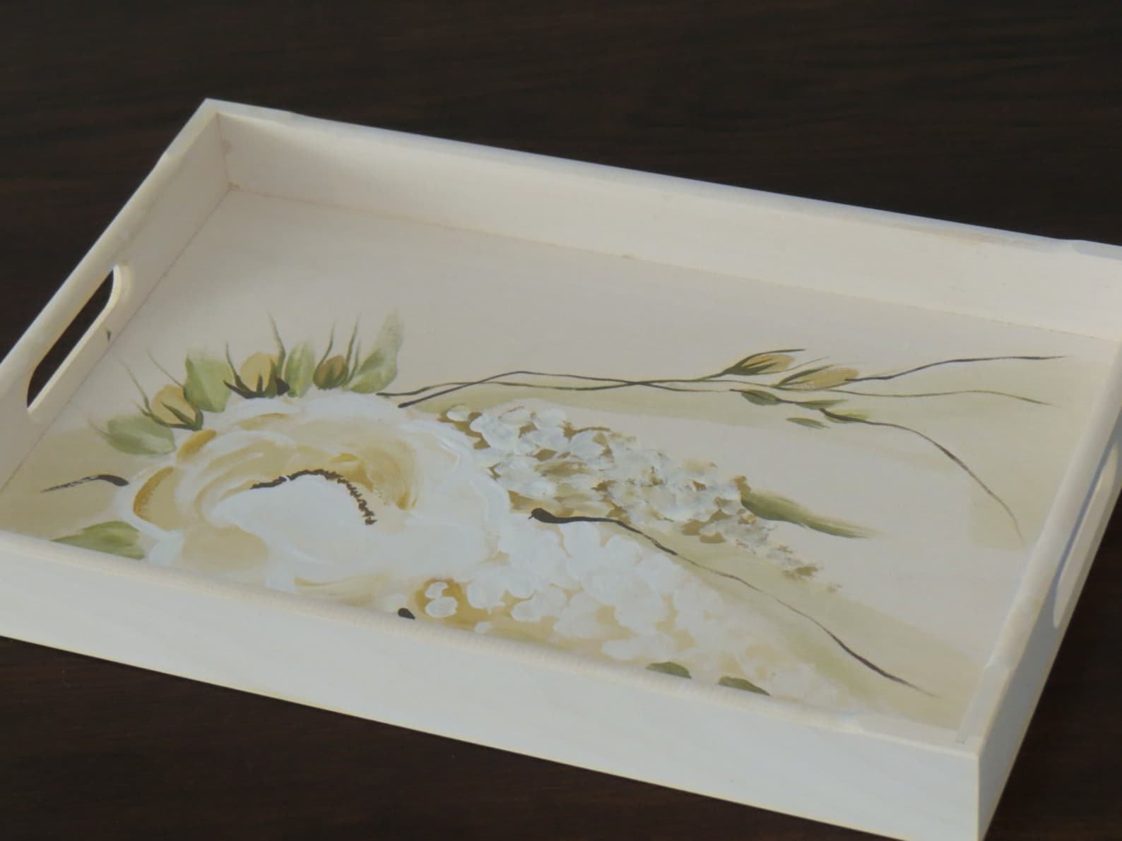 Tray Wooden Hand-painted Wooden Tray Serving Tray - Etsy