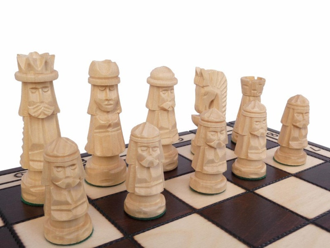 Schach Geschnitzt Schachspiel Schachbrett 50 - Etsy.de