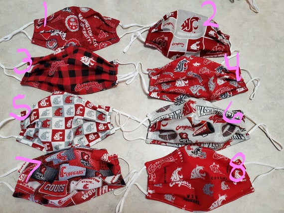 WSU washington State Cougar Face Mask - Etsy