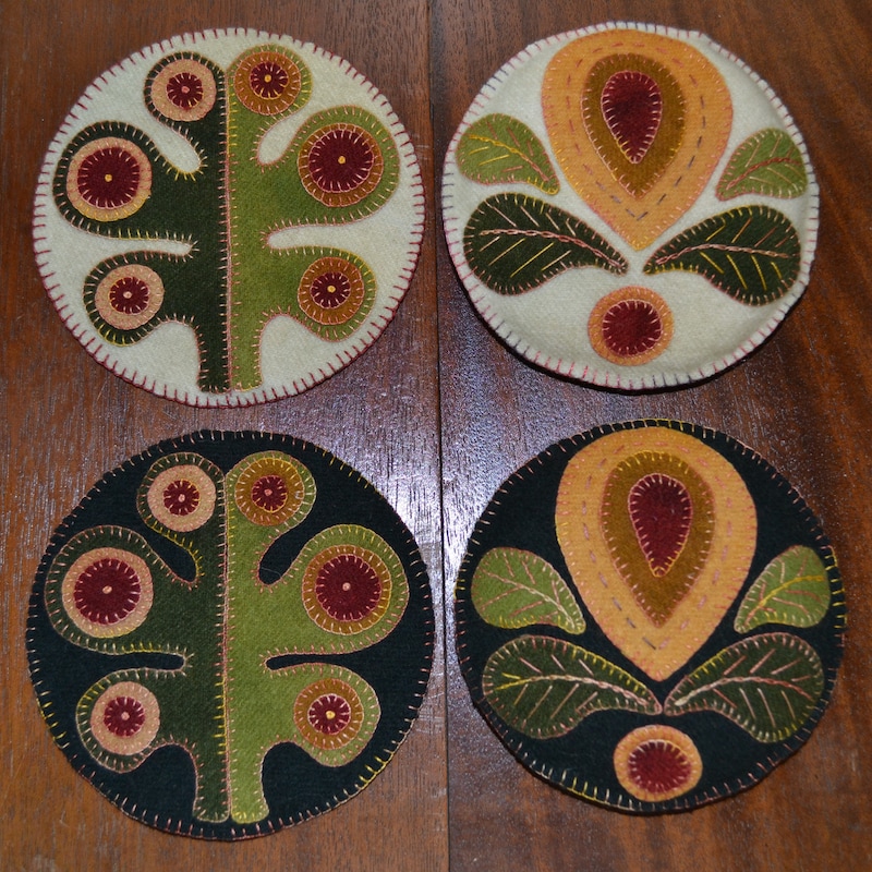 Wool Penny Rug Coasters - Etsy