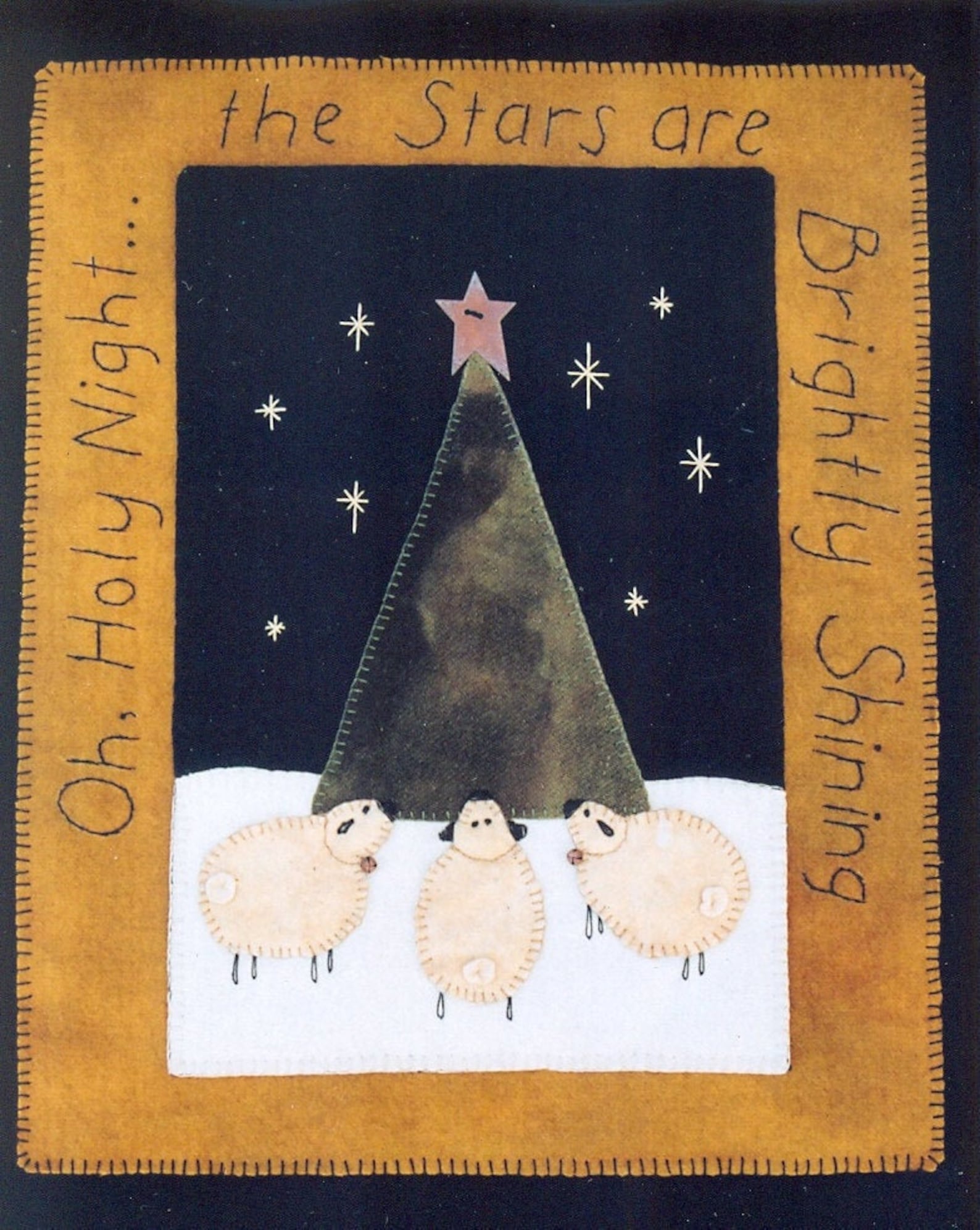 Primitive Wool Penny Rug E-pattern Pdf Sheep Christmas Tree Oh Holy ...