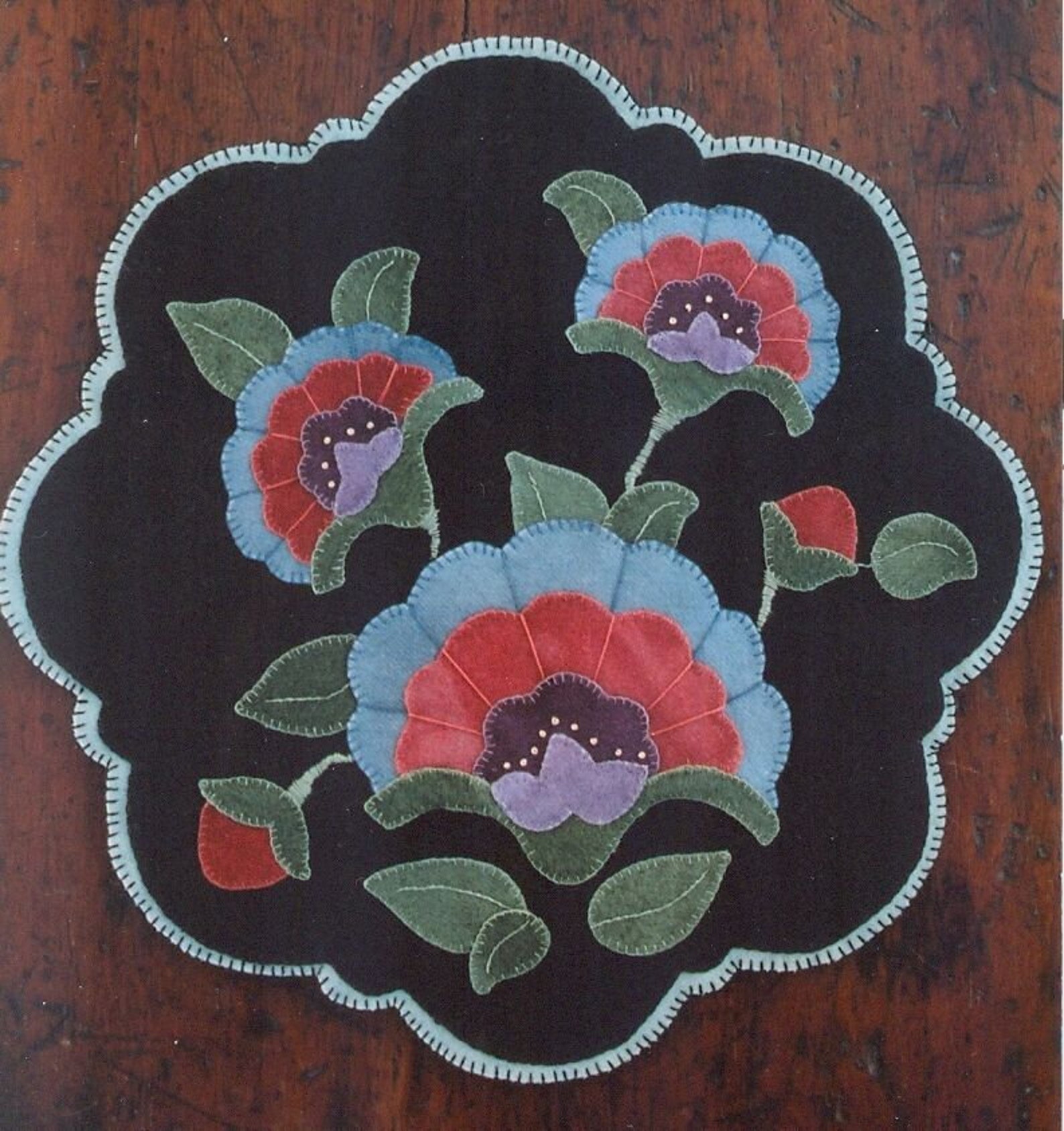 Wool Applique Penny Rug E-pattern Pdf SUMMER FANS Digital Download Hand ...