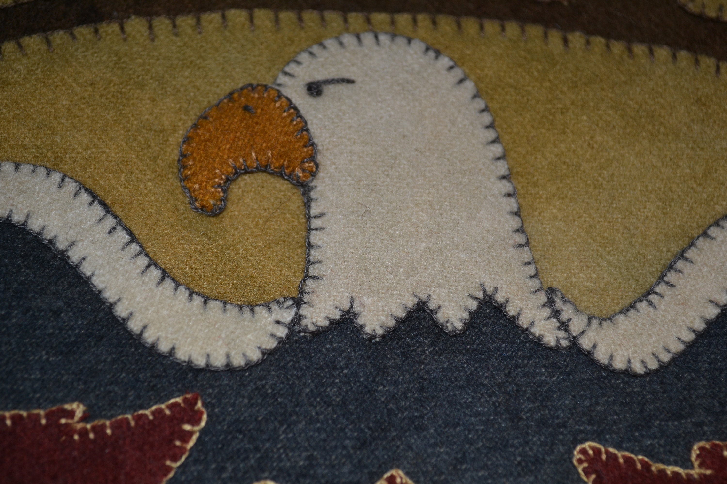 Wool Applique Penny Rug Runner E-pattern Pdf EAGLE NEW HAMPSHIRE ...