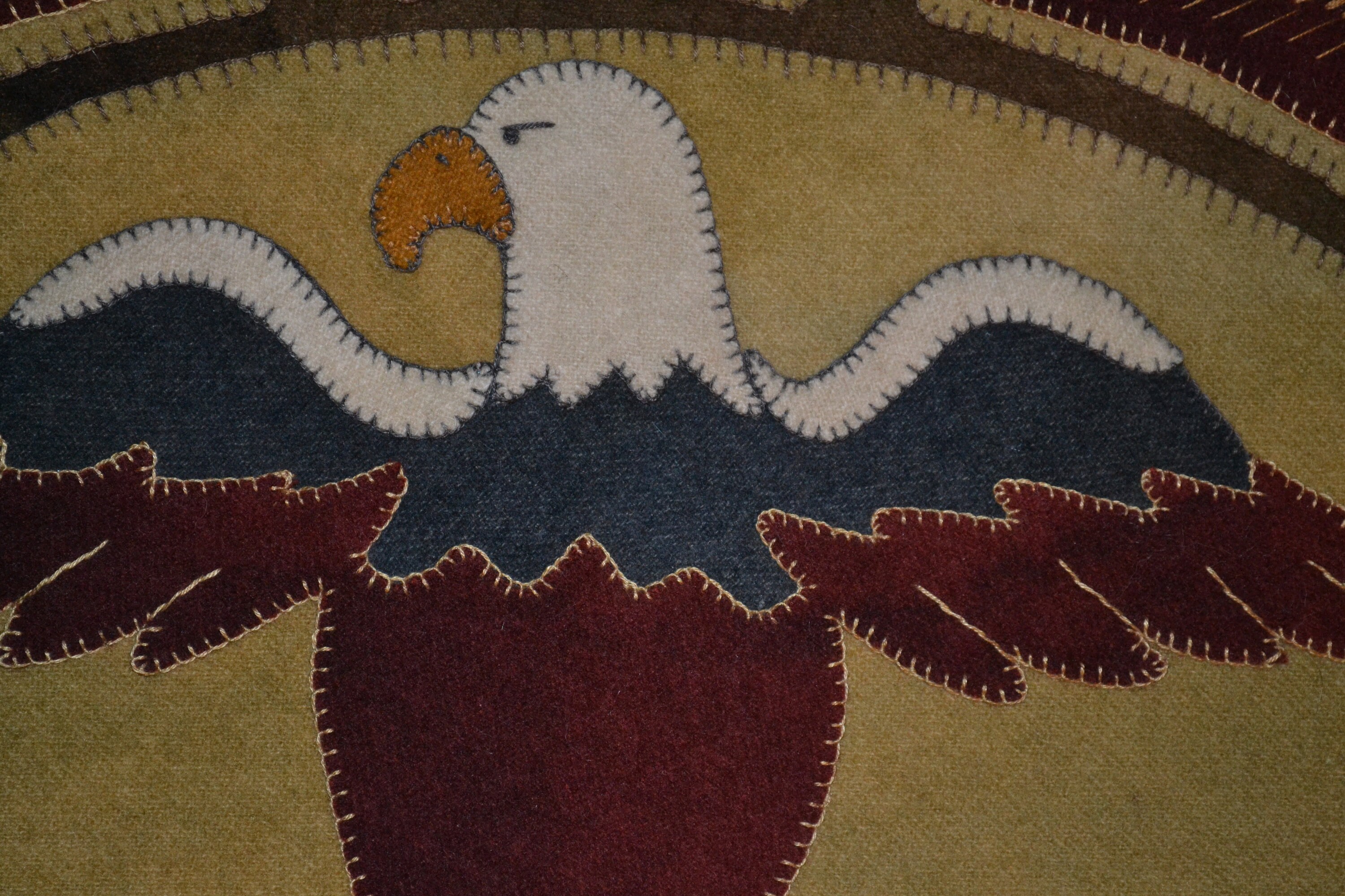 Wool Applique Penny Rug Runner E-pattern Pdf EAGLE NEW HAMPSHIRE ...