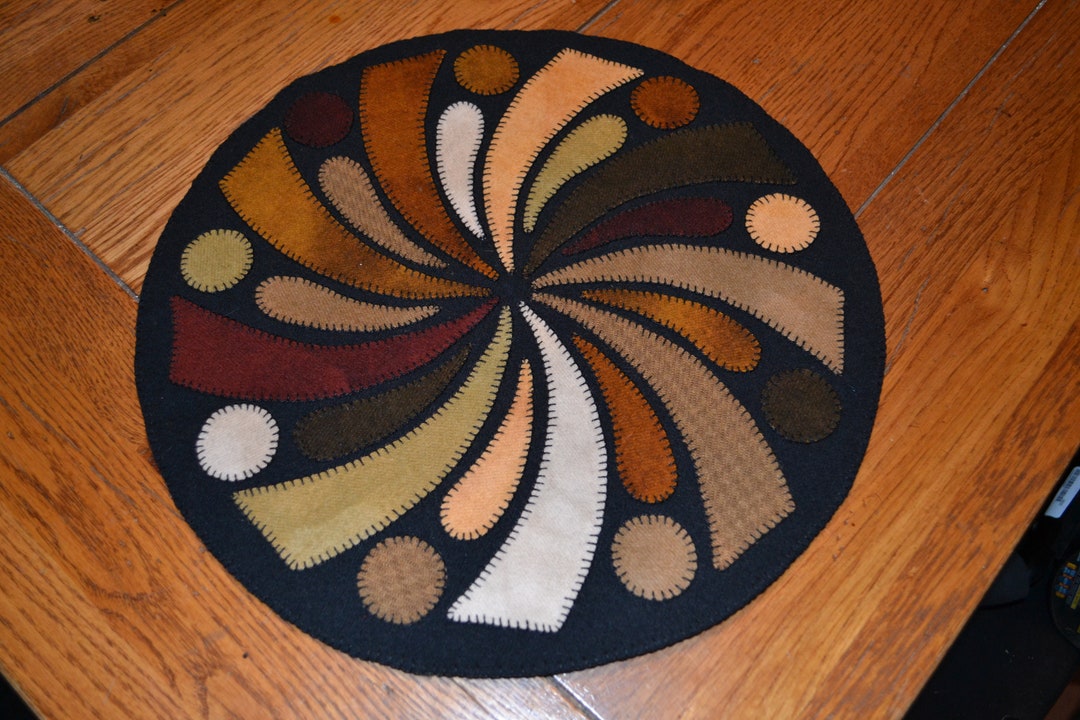 Wool Applique Penny Rug E-pattern Pdf Digital Download Kaleidoscope ...