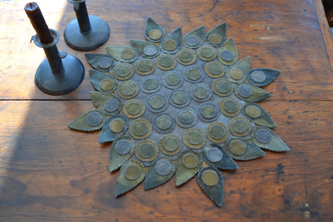 Wool Applique Penny Rug E-pattern Pdf EARLY PENNIES Digital Download ...