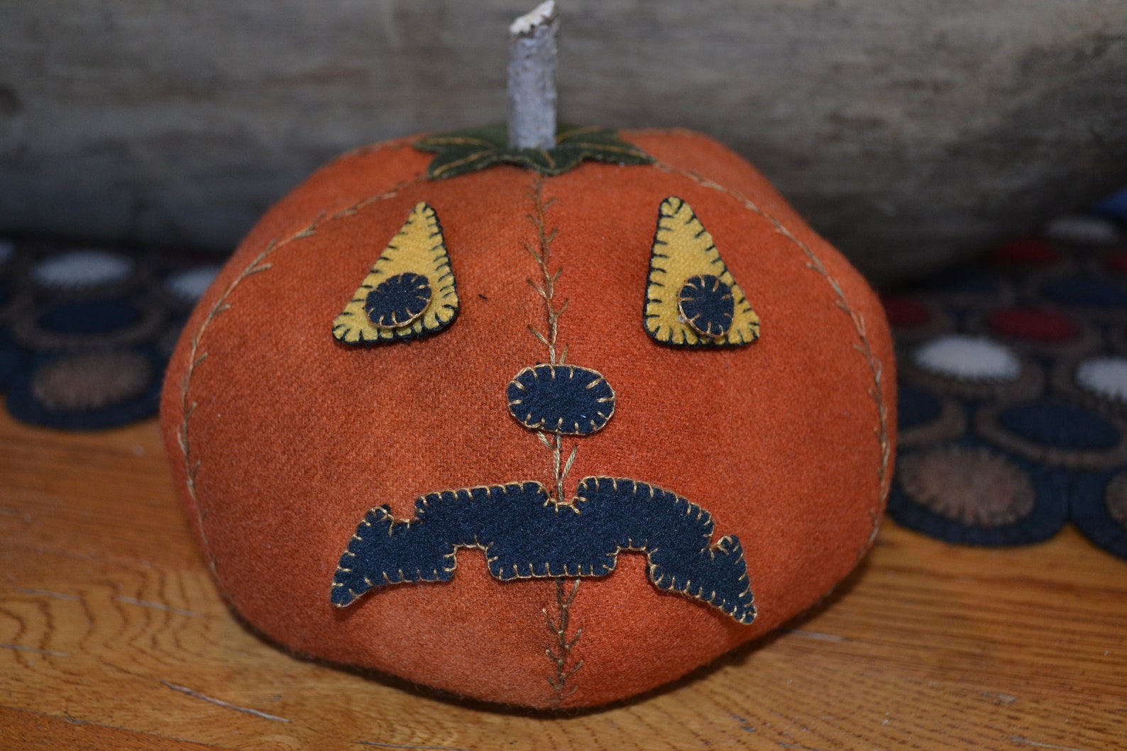 Wool Applique Penny Rug E-pattern Pdf Digital Download PUMPKIN - Etsy