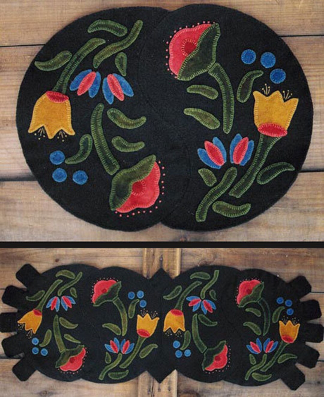 Wool Applique Penny Rug E-pattern Pdf FLORAL SPLENDOR Digital Download ...