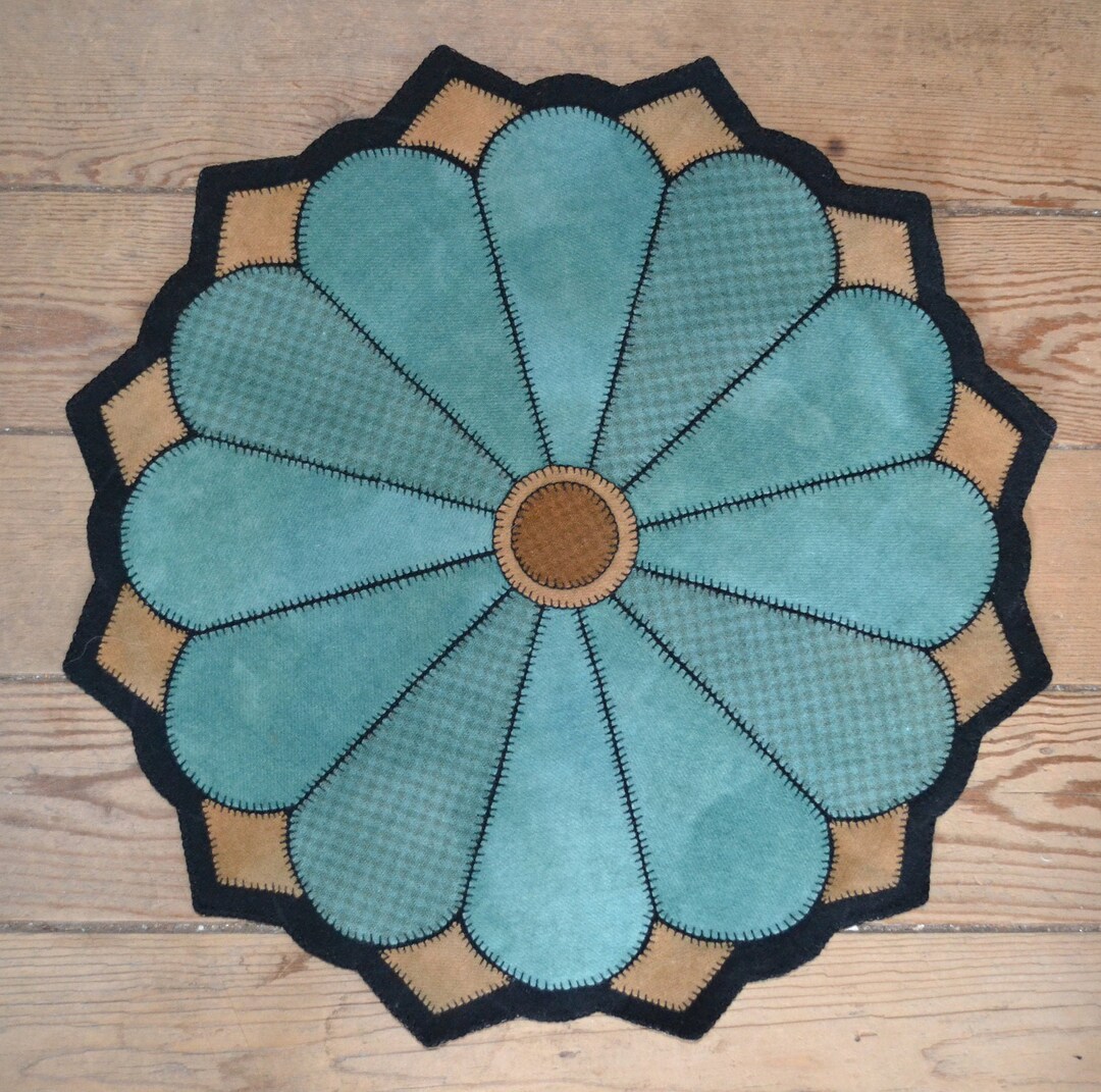 Wool Applique Penny Rug E-pattern Pdf Digital Download Desert Sun ...