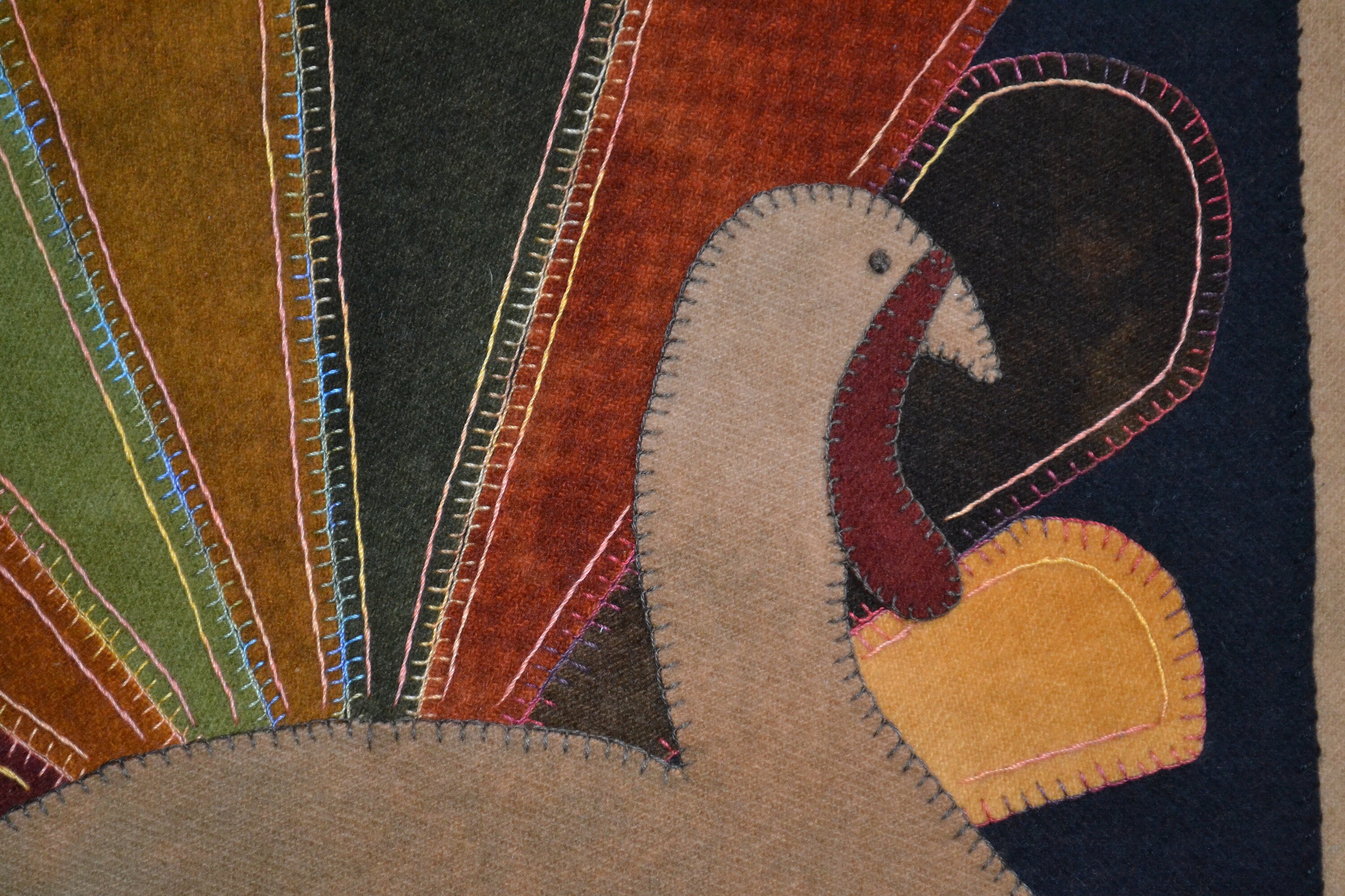 Wool Applique Penny Rug E-pattern Pdf BIG FAT TURKEY Digital Download ...