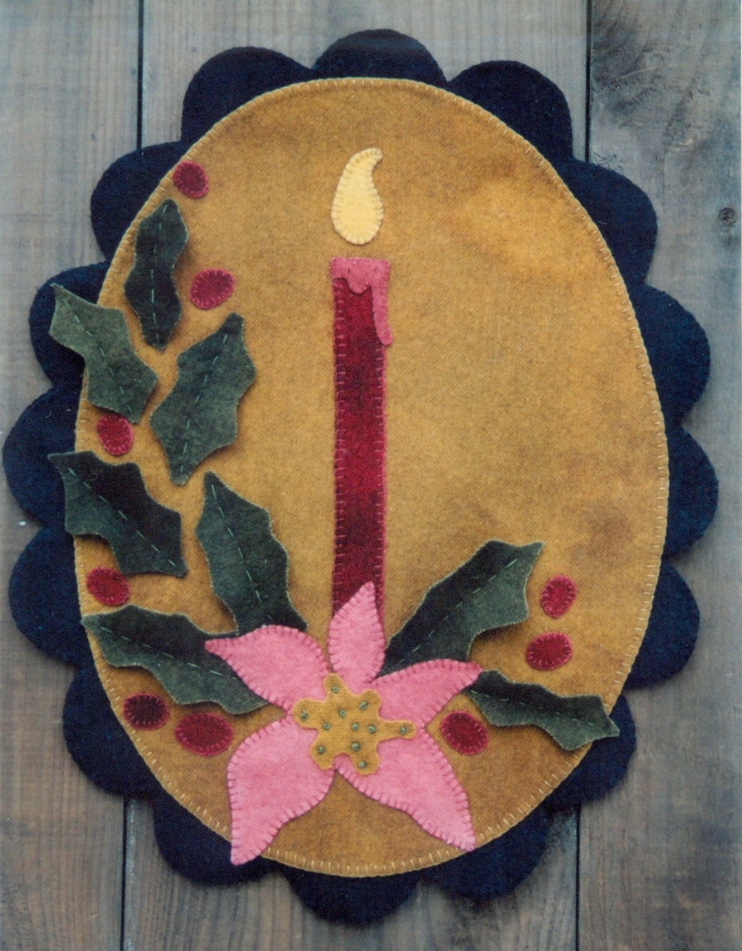 Wool Applique Penny Rug E-pattern Pdf HOLIDAY LIGHT Digital Download ...