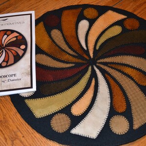 Wool Applique Penny Rug E-pattern Pdf Digital Download Kaleidoscope ...