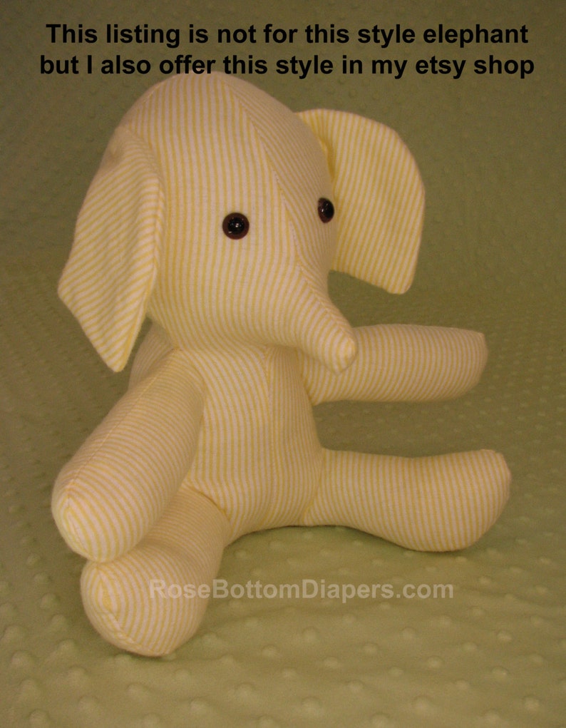 Memory Elephant Made Out of Baby's Pajamas, Memory Bear, Keepsake Teddy ...