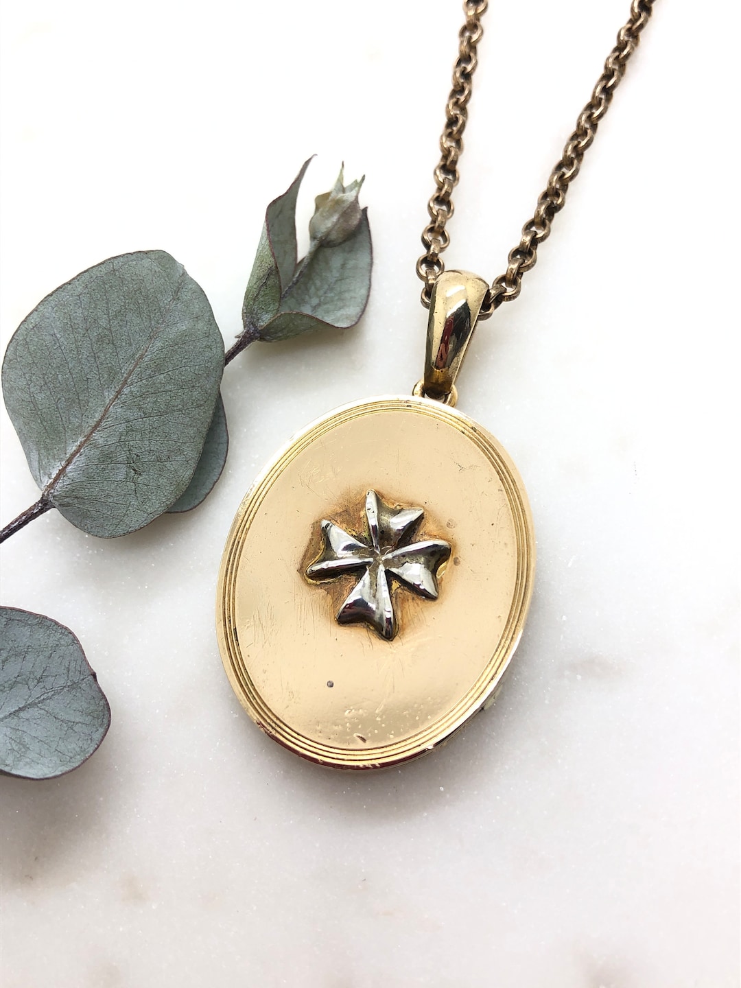 Antique Victorian Pinchbeck Locket Pendant Necklace - Etsy