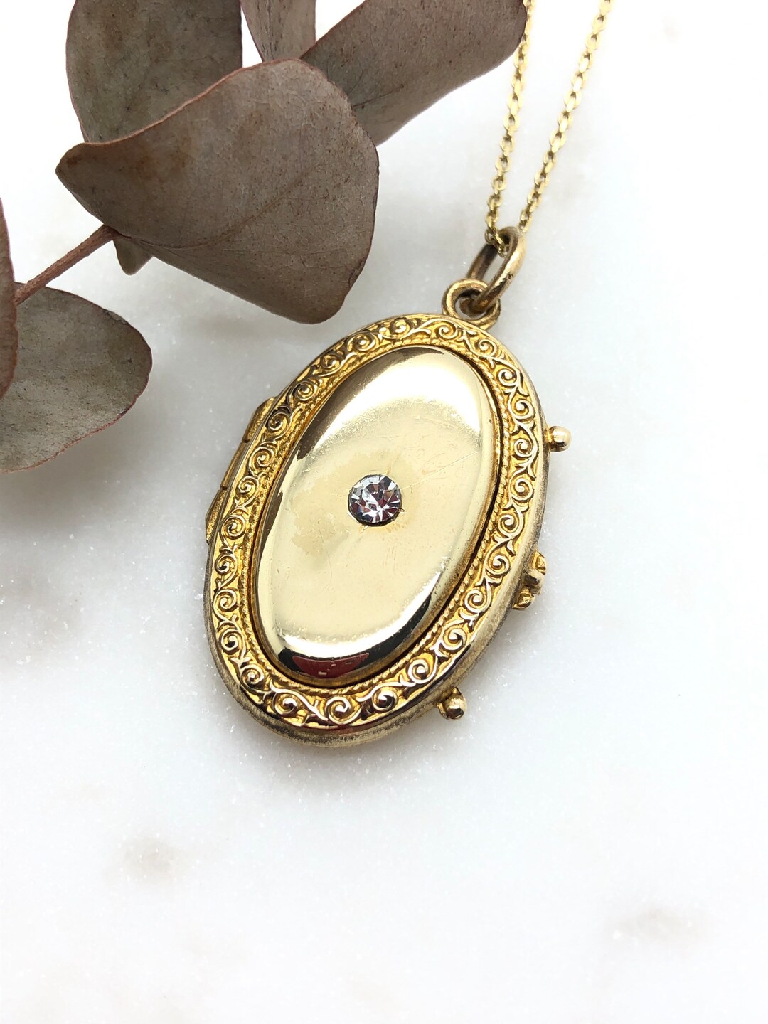 Victorian Pinchbeck Oval Locket Pendant Necklace - Etsy