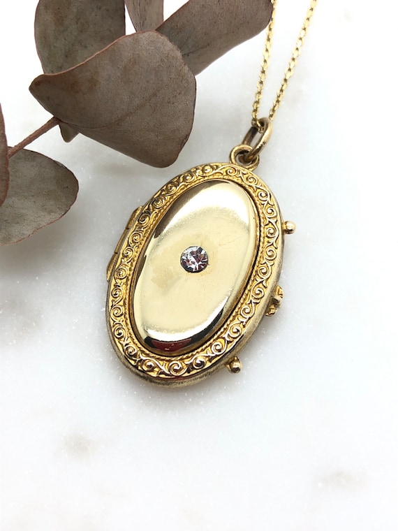 Victorian Pinchbeck Oval Locket Pendant Necklace - Etsy