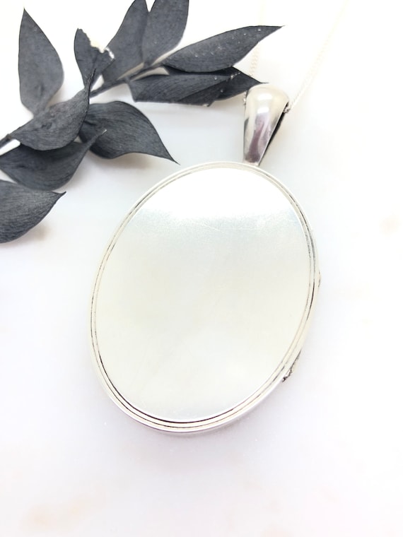 Large Antique Victorian Sterling Silver AEI Locket Pe… - Gem