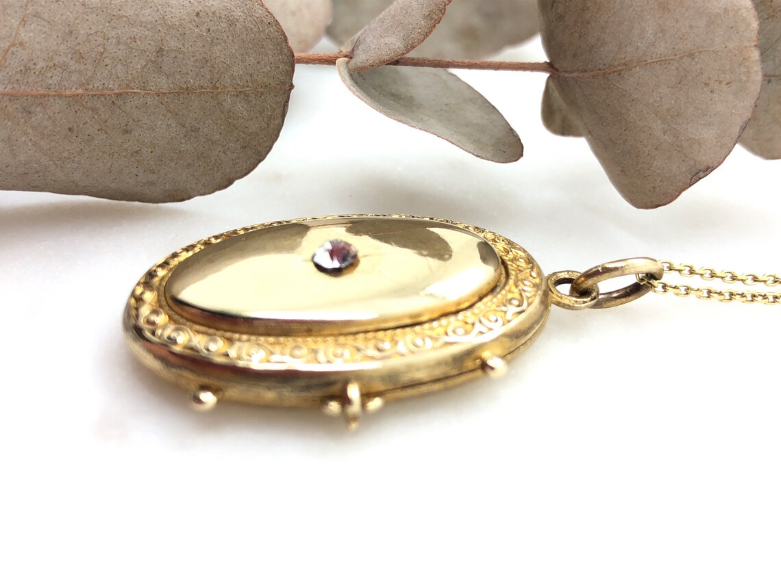 Victorian Pinchbeck Oval Locket Pendant Necklace - Etsy
