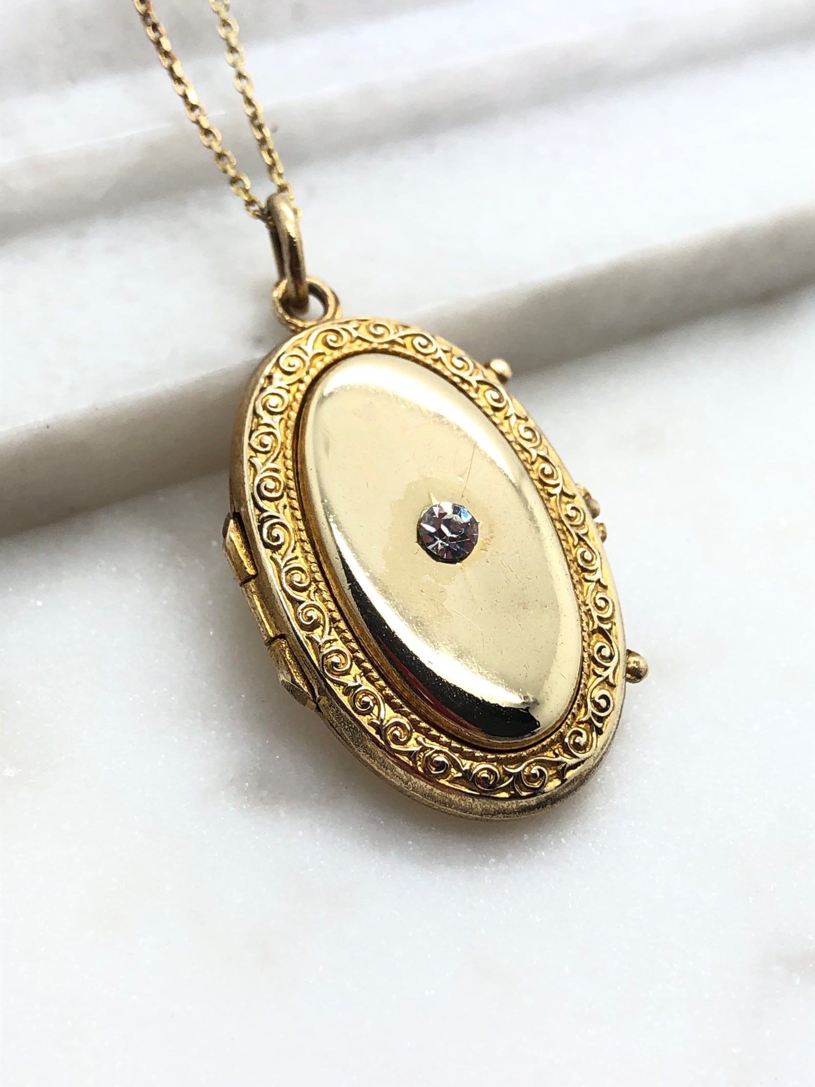 Victorian Pinchbeck Oval Locket Pendant Necklace - Etsy