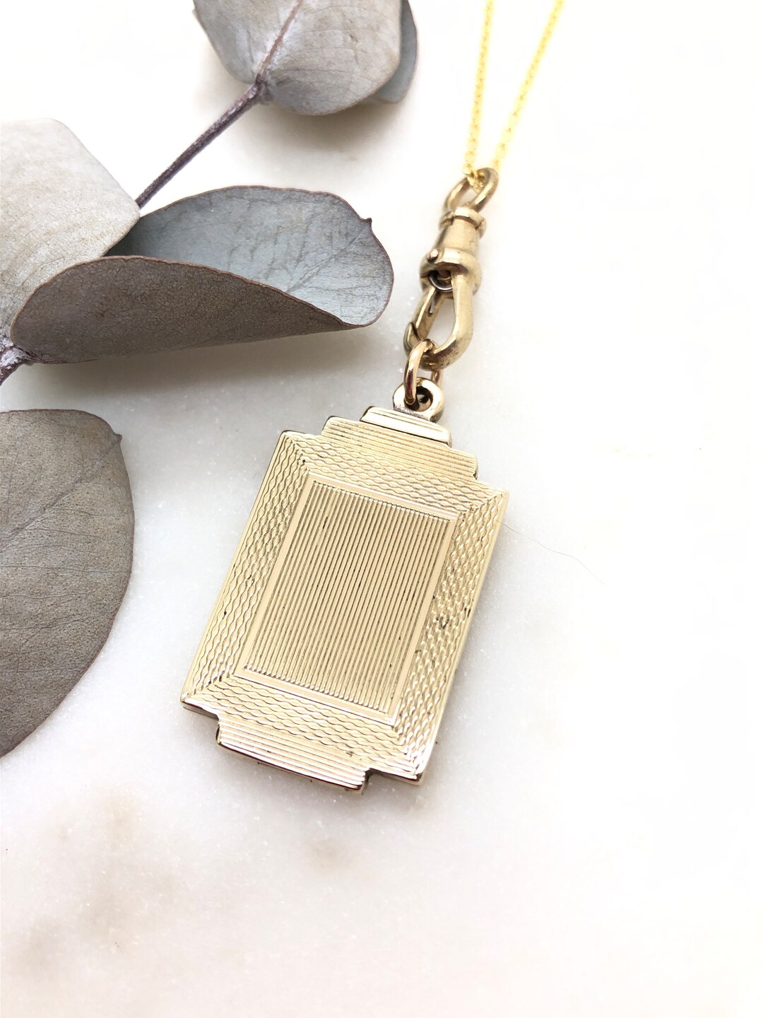 1920’s Art Deco Rolled Gold Locket Pendant Necklace - Etsy