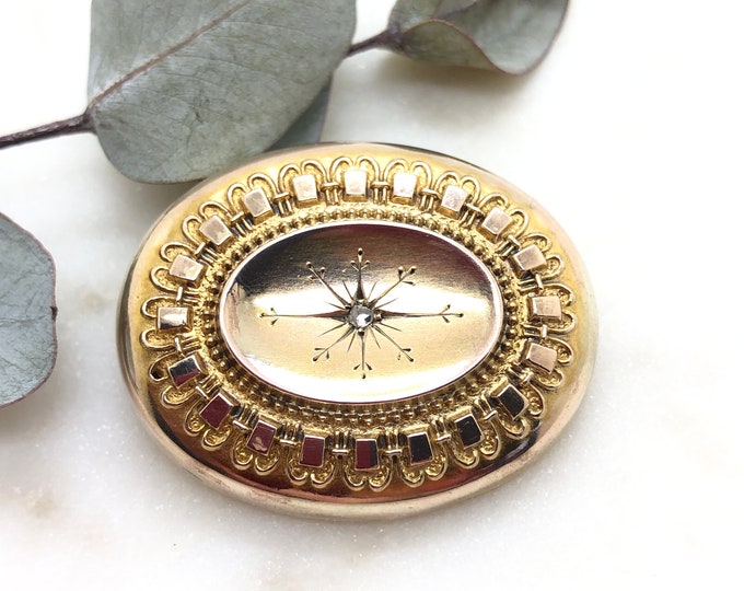 Art Deco Locket Pin, Heart Locket, Gold Tone Brooch,photo Locket, Holds ...