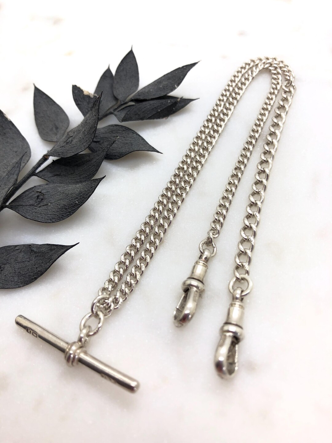 Antique Victorian Double Clasp Albert Chain Necklace by Herbert Bushell ...