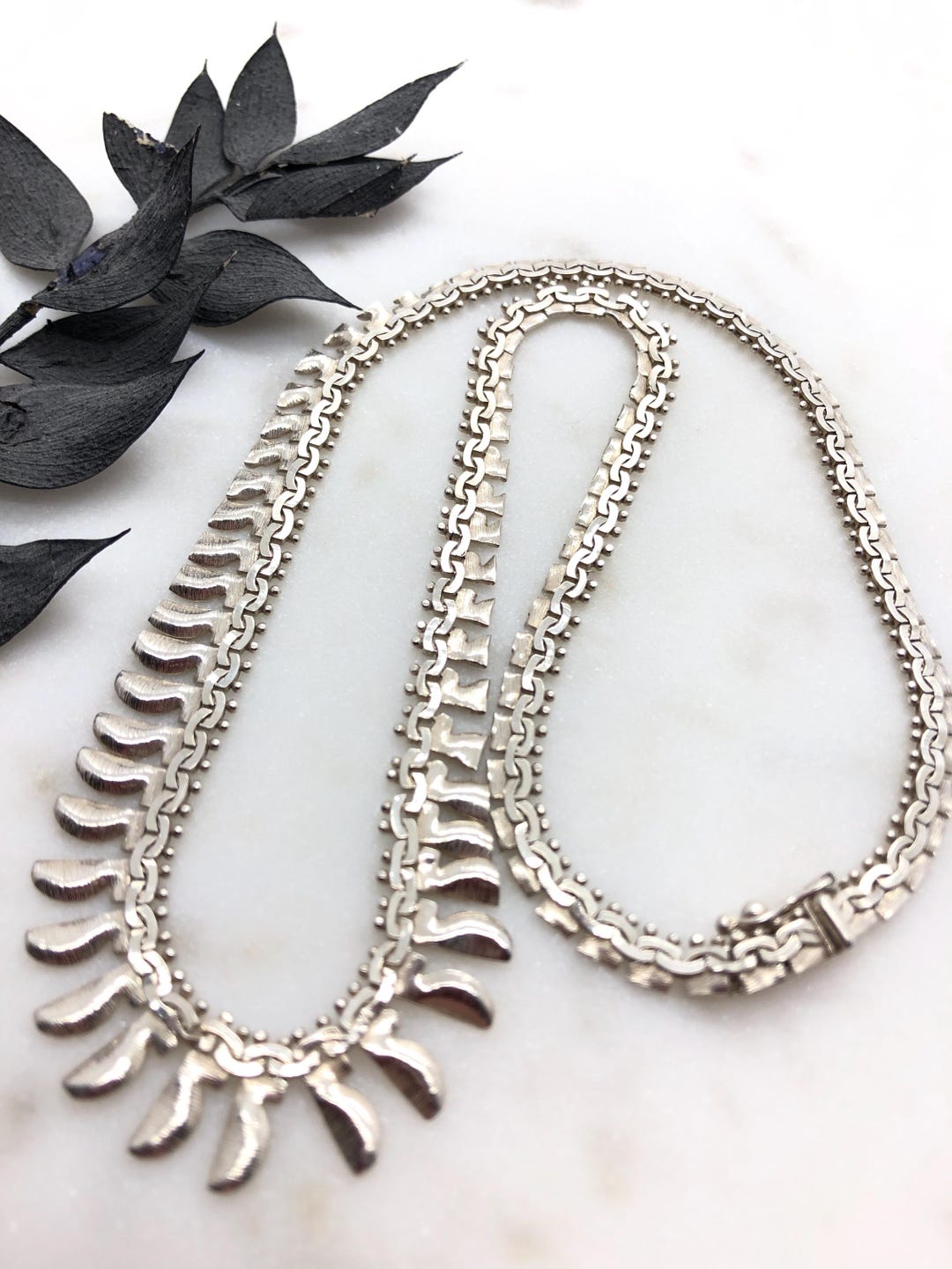 Vintage Sterling Silver Frilly Collar Necklace 1974 - Etsy