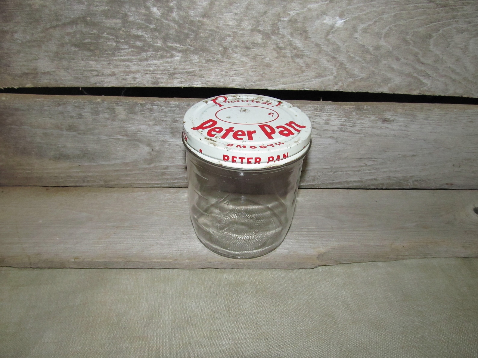Vintage Peter Pan Smooth Peanut Butter Glass Jar With Lid ~ P-nuttiest ...