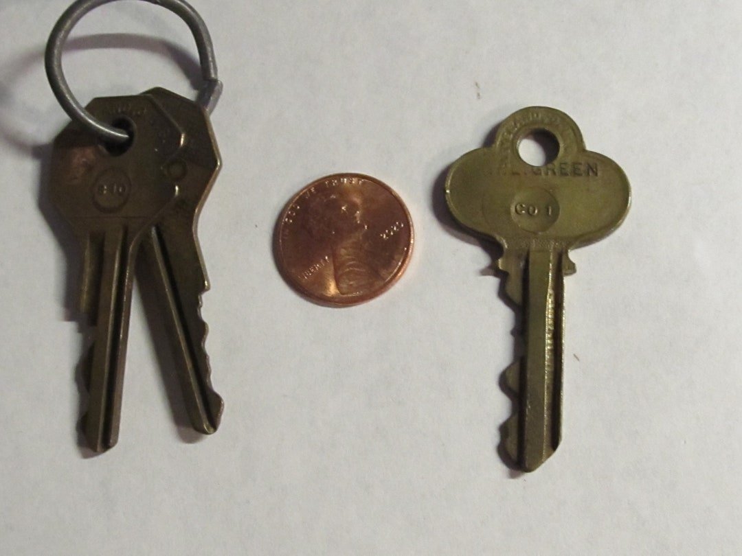 3 Vintage Jeco Brass Keys / Made in USA / Cleveland Ohio / Brass ...