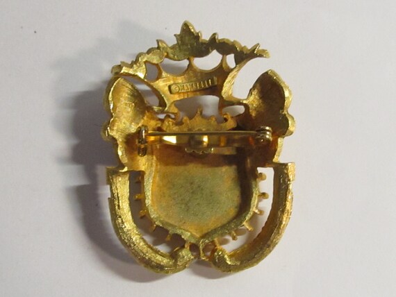 Vintage Signed Mamselle Etched Brushed Gold Patina Cr… - Gem