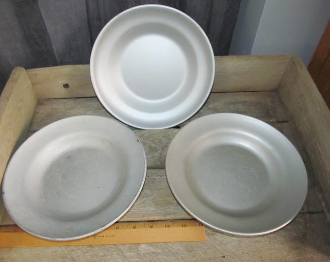 3 Vintage Military Mess Hall Aluminum 9" Round Dinner Plates - 1 U.S ...