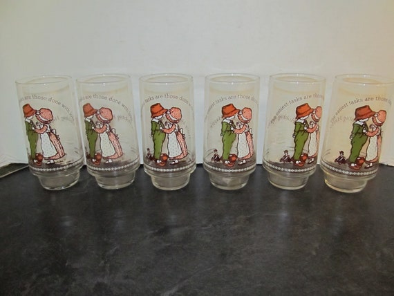 Vintage Coke Holly Hobbie Drinking Glasses Set Of 6 Limited Etsy