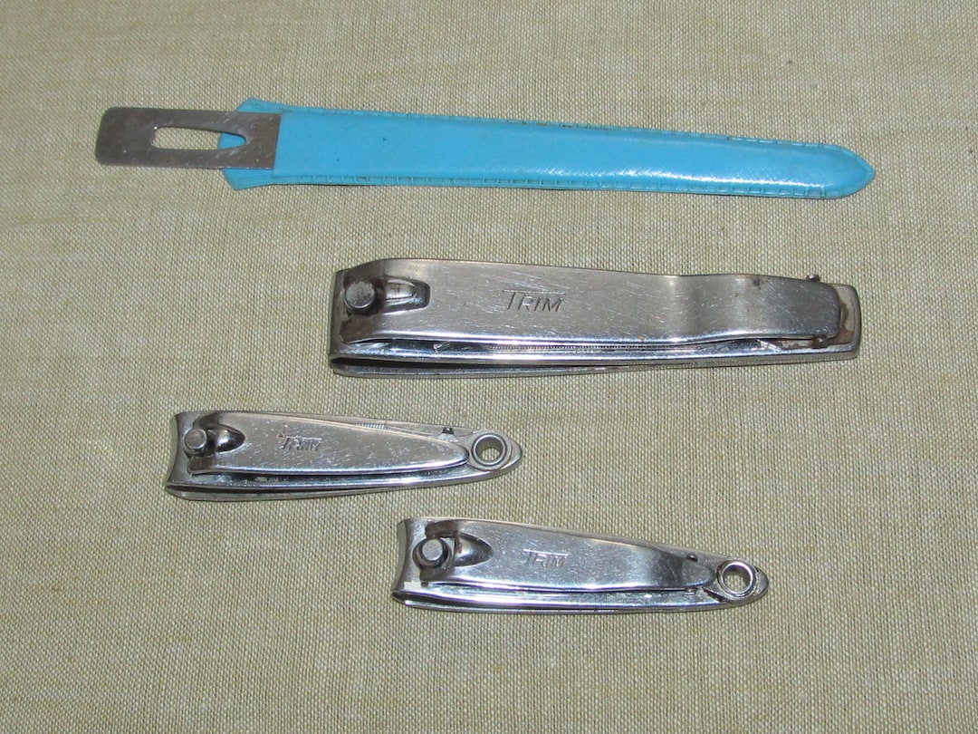 Vintage Trim Triple Cut Stainless Steel Nail File With Case /trim 2 ...