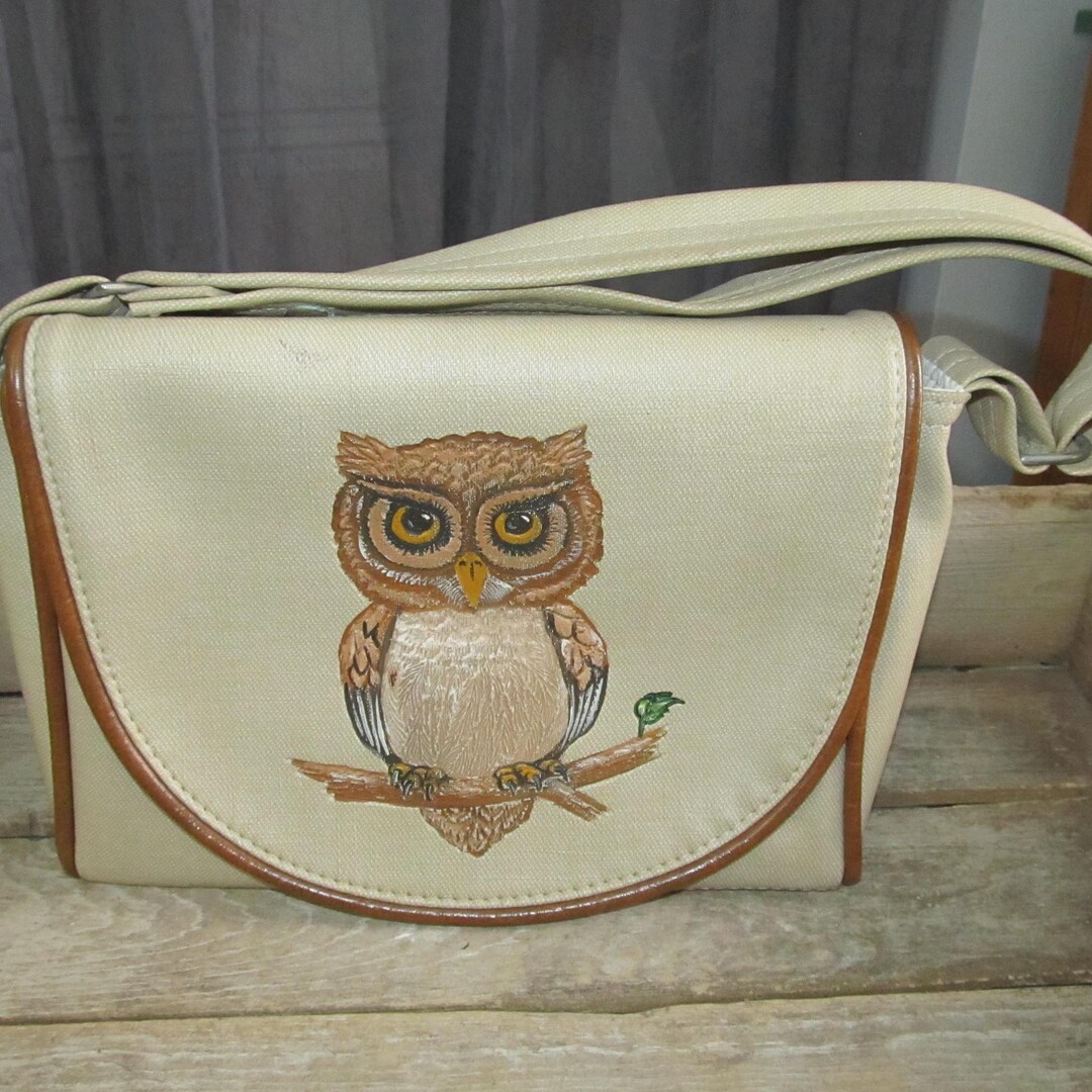 Vintage "the Original Florida Keys Handbag" Vinyl Handbag With Barn Owl ...