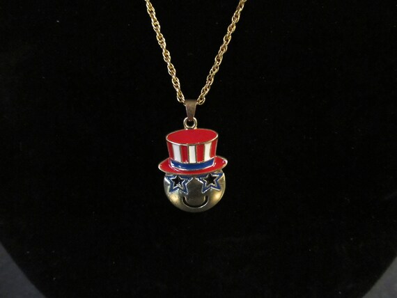 Vintage Enamel Gold Tone Smiley Face Uncle Sam Top Hat - Etsy