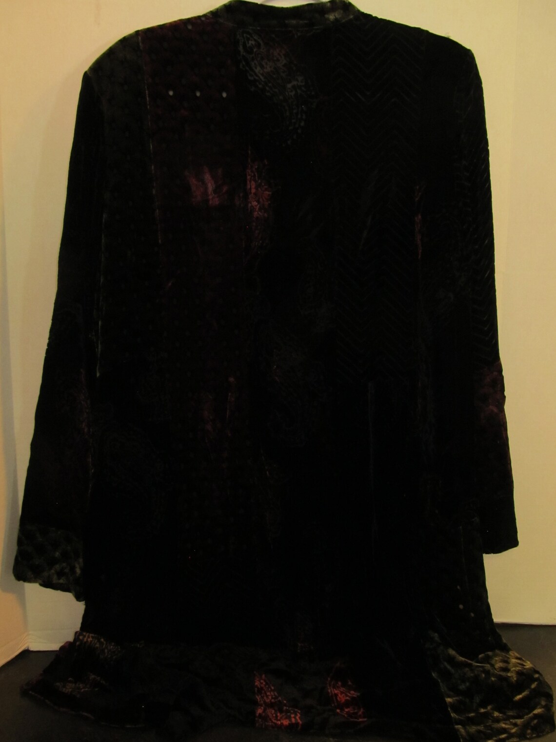 Vintage Koos of Course Women's Velvet Tunic Button up Front Duster Dark ...