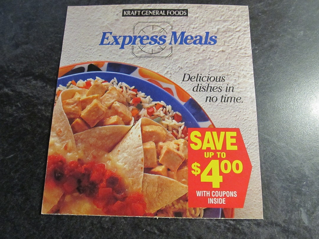 Vintage 1993 Kraft General Foods Express Meals Recipes & Coupon Booklet ...