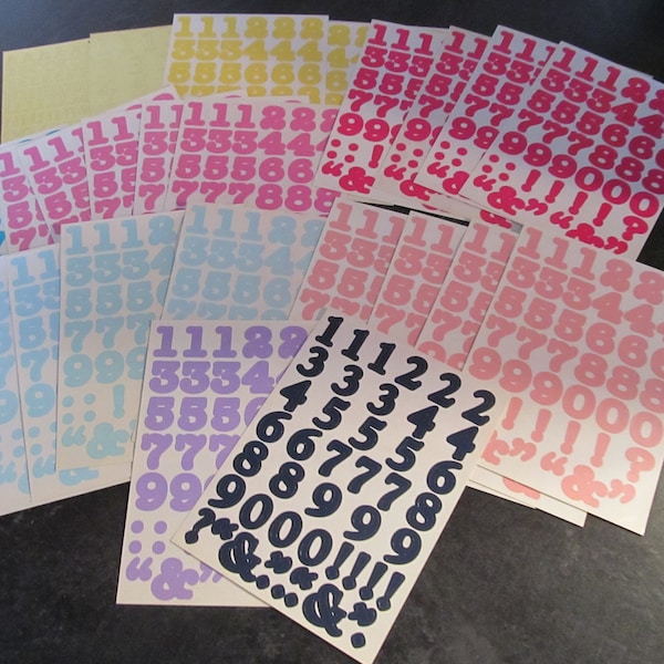 Pink Number Stickers - Etsy