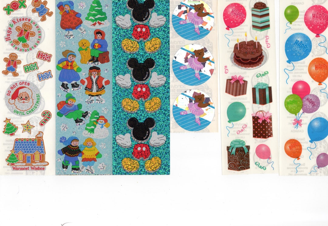 Vintage 80's 90's Sandylion Stickers Strips / 6x2 /christmas ...