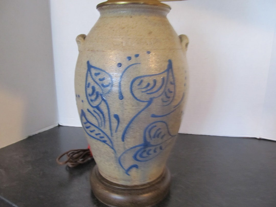 Vintage Westmoore Pottery Salt Glazed Cobalt Blue Hearts Farmhouse ...