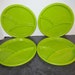 Set of 4 Packerware Bright Lime Green Round Divided Plastic Reusable ...