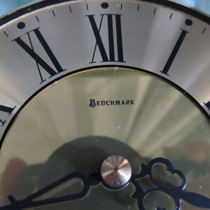 Vintage Benchmark Quartz Anniversary Mantle Clock / Glass Dome /brass ...
