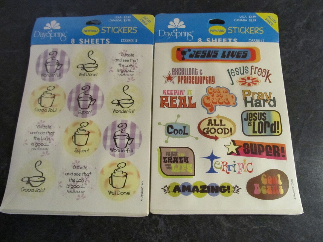 Vintage Dayspring Stickers ~2 Packs Religious Stickers ~ Reward ...
