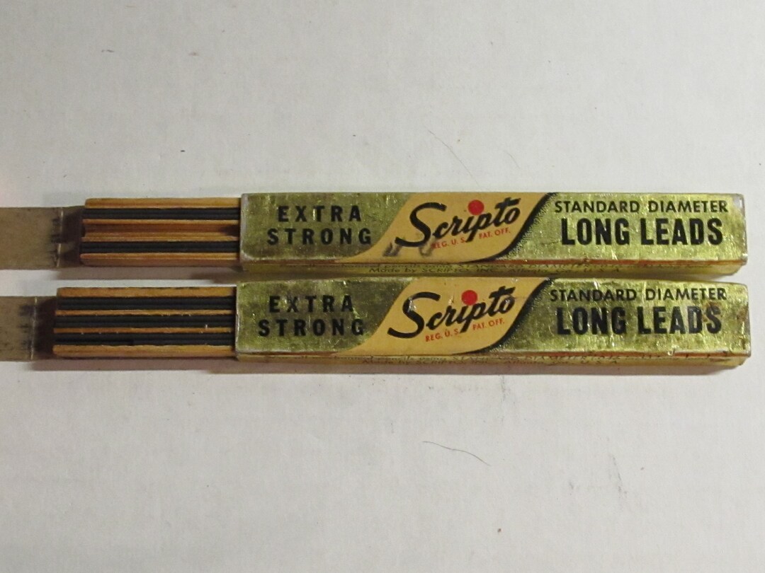 2 Vintage Extra Strong Scripto Standard Diameter Long Leads Refill ...