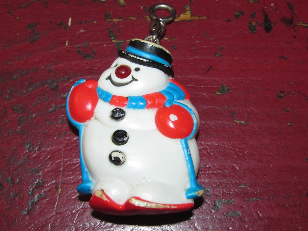 Vintage Frosty the Snowman Plastic Keychain Keyring Chain Fob - Etsy