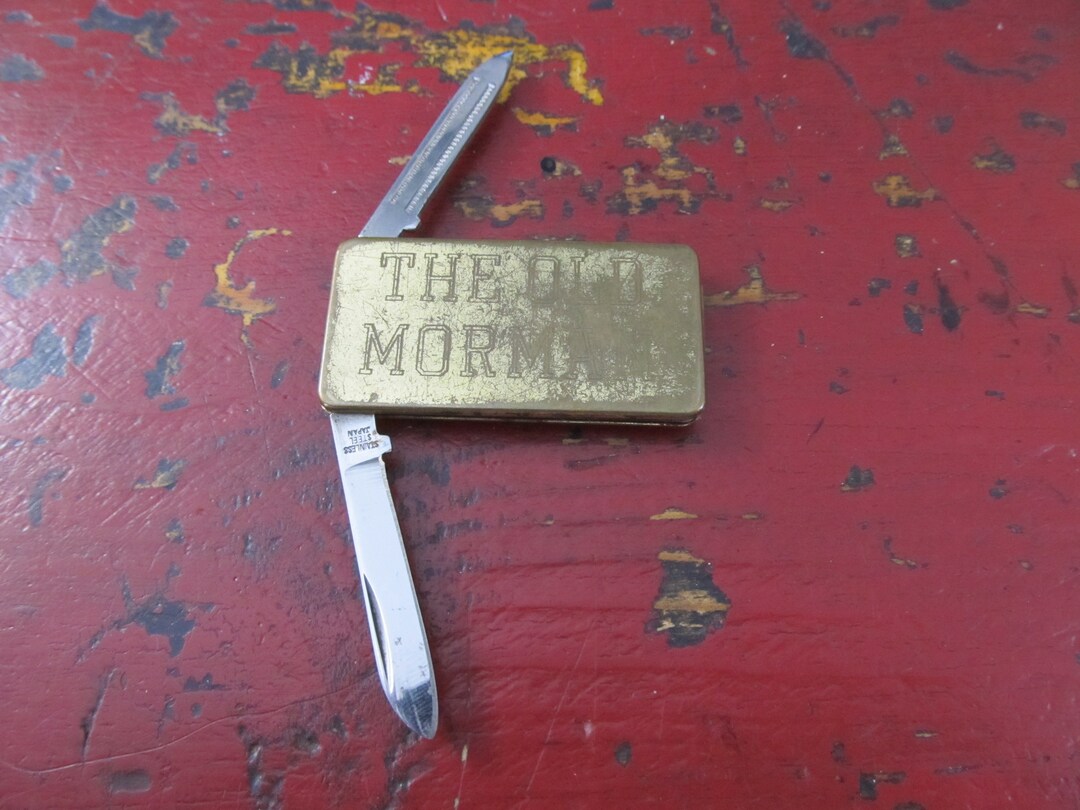 Vintage the Old Morman Etched Personalized Money Clip / Pocket Knife ...