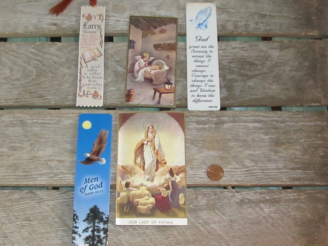 5 Vintage Bookmarks / Prayer Cards ~ Men of God / Serenity Prayer ...