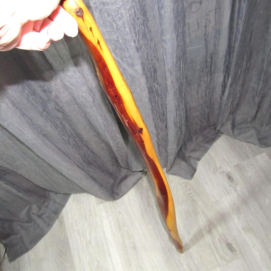 38 1/2" Hand Finished - Natural Red & White Cedar Curvy Hiking Walking ...